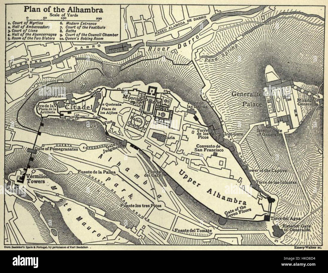 This detailed plan of the Alhambra reflects the intricate architecture ...