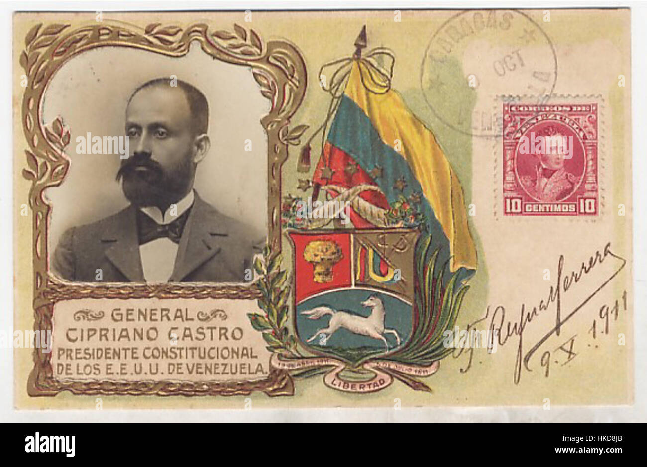 Postal con imagen de Cipriano Castro Cipriano Castro 000 Stock Photo ...