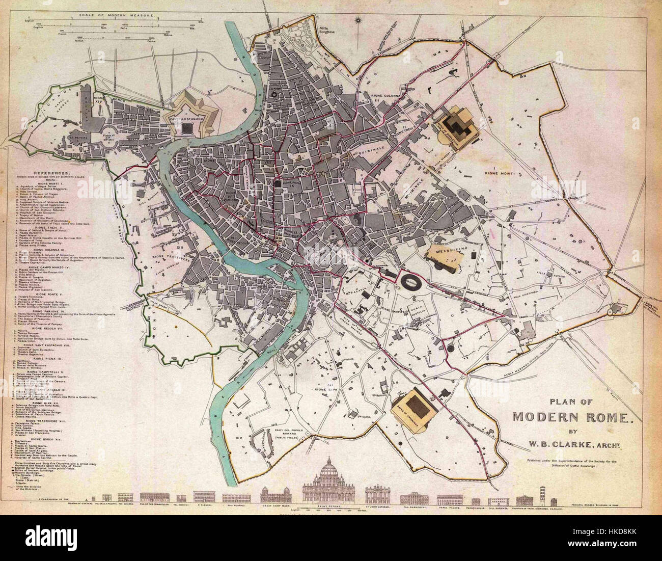 Ancient map of city of rome hi-res stock photography and images - Alamy