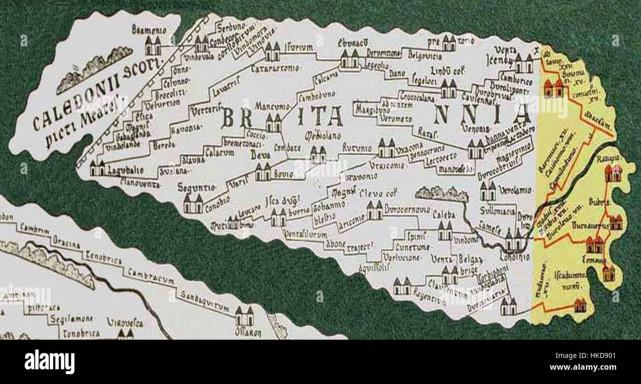 Map of roman britain roads hi-res stock photography and images - Alamy