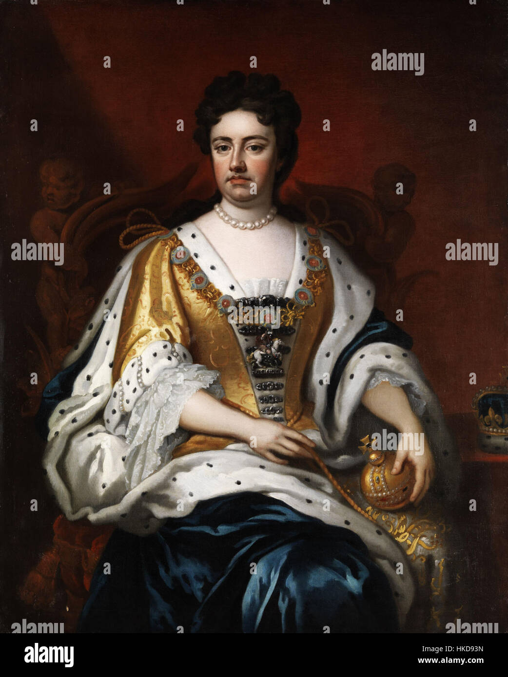 This anonymous 17th-century portrait of Queen Anne depicts her as a ...