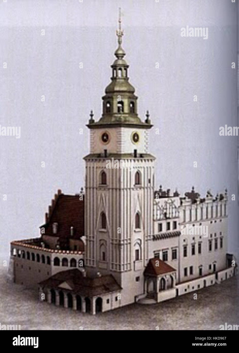 This painting from 1787 depicts the Ratusz Krakowski (Krakow Town Hall ...