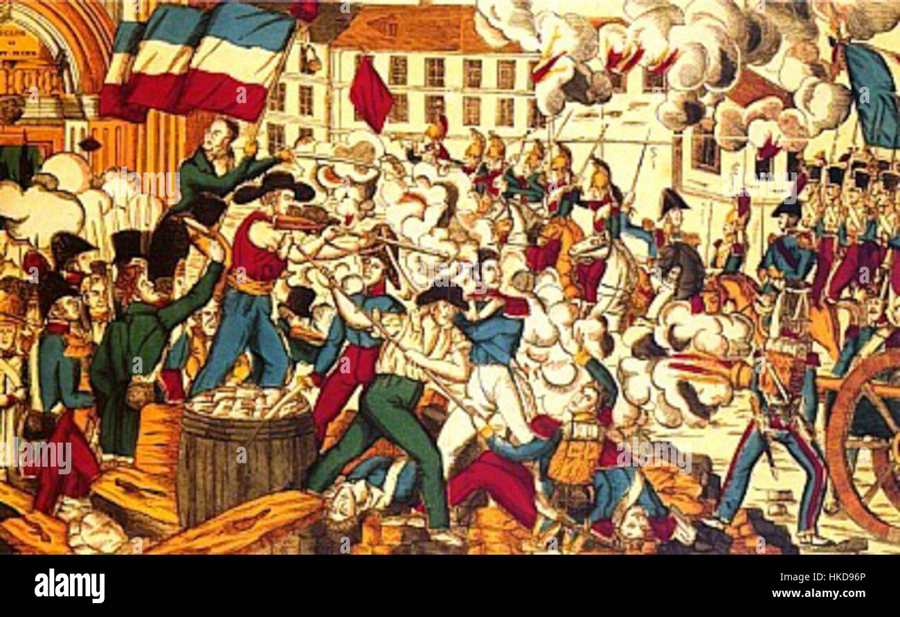 The painting depicts the 1831 silk workers' revolt (Revolte des Canuts ...