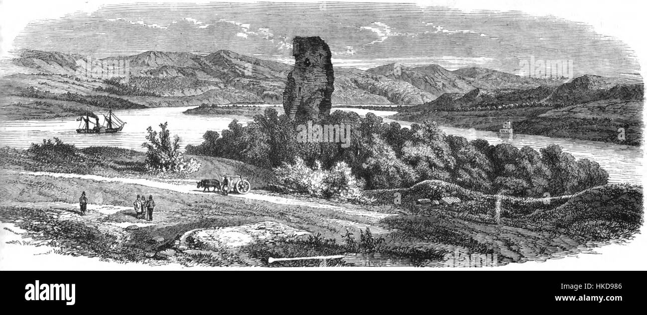 The remains of the Severin Tower and the Trajan Bridge on the Danube ...