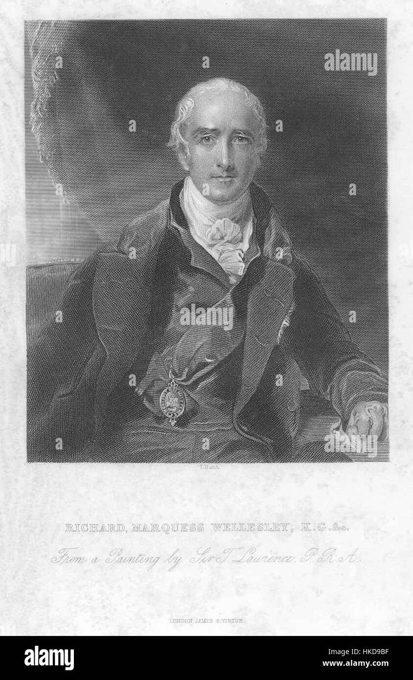 A historical portrait of Richard Colley Wellesley, a prominent British ...