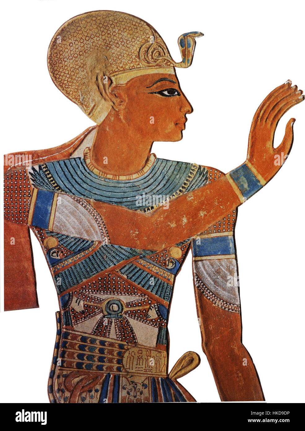 This artwork depicts Ramses III, the pharaoh of ancient Egypt ...