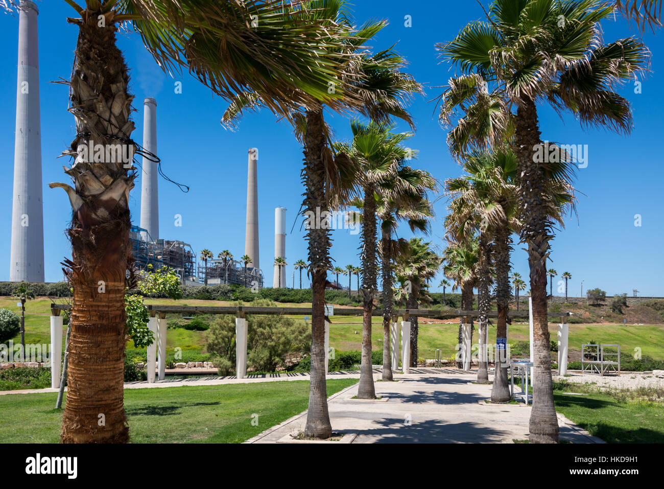 Hadera River Park next to Orot Rabin power station Stock Photo - Alamy
