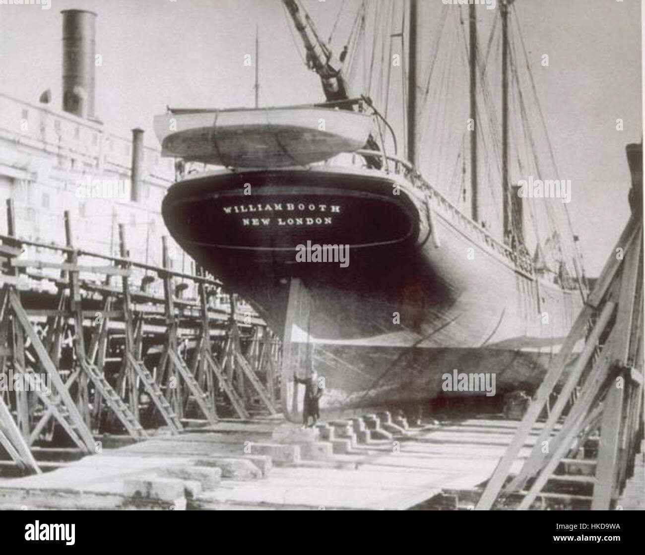 This early 20th-century photograph shows the schooner *William Booth ...