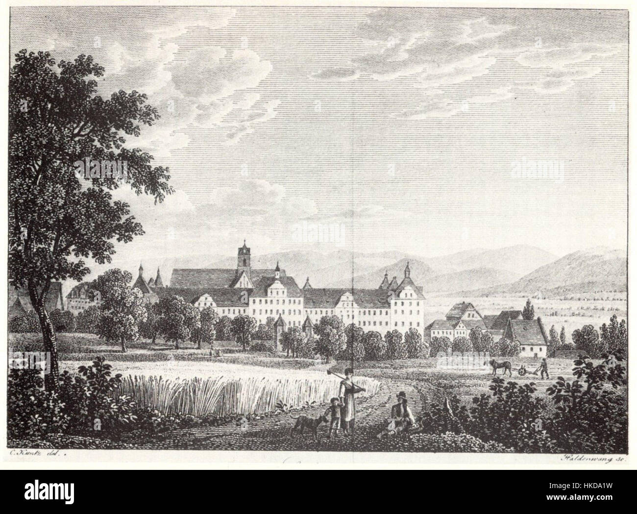 An early 19th-century view of Salem from 1822, depicting the town's ...