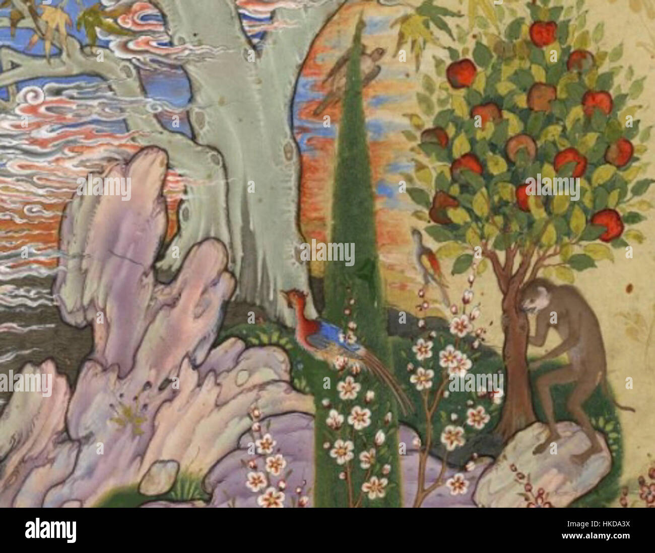 This artwork depicts the legendary tale of Salaman and Absal, with a ...