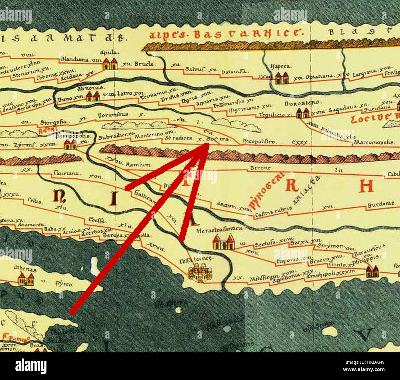 The 'Tabula Peutingeriana' is an ancient Roman road map, showing the ...