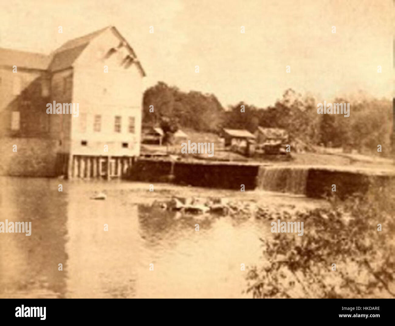 *Sly Mill* is an artwork showcasing an industrial mill scene, possibly ...