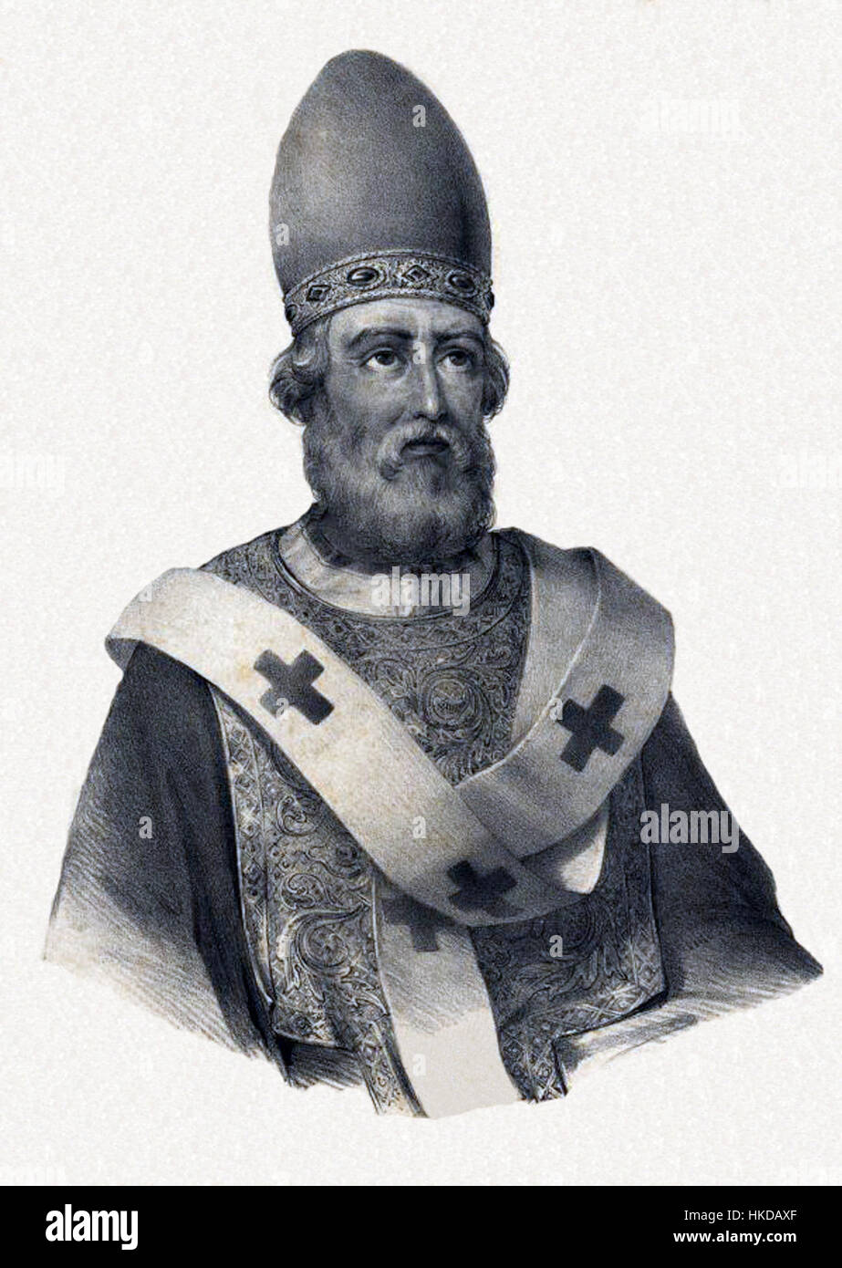 'Saint Damasus' is a religious painting depicting Pope Damasus I, who ...