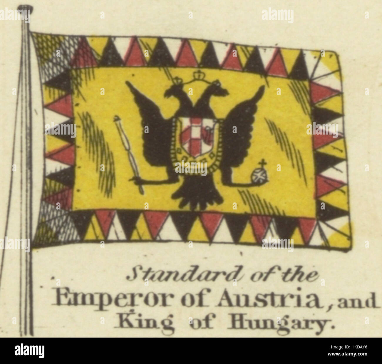 A chart from 1868 depicting the Standard of the Emperor of Austria and ...