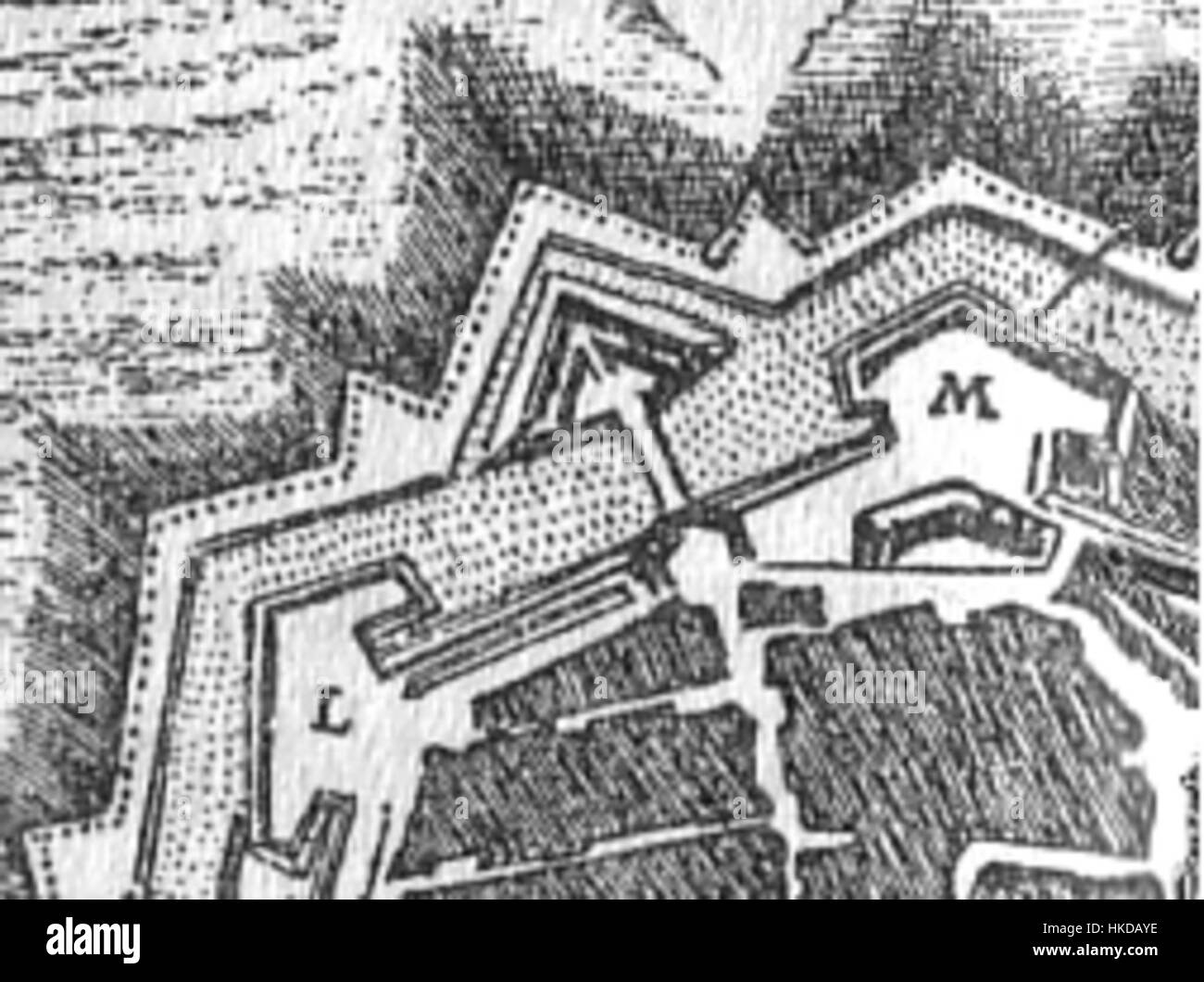 The painting 'TB Festung' depicts a fortress from the late 19th or ...