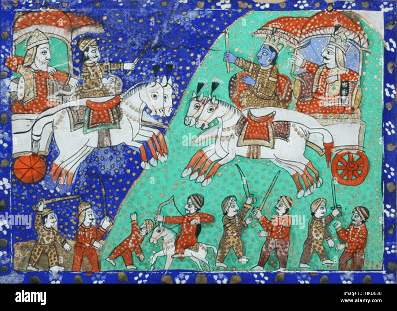 This artwork depicts the legendary Battle of Kurukshetra from the ...