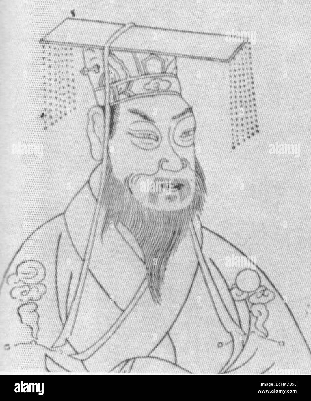 A portrait of Sun Quan, the founding emperor of the Eastern Wu state ...