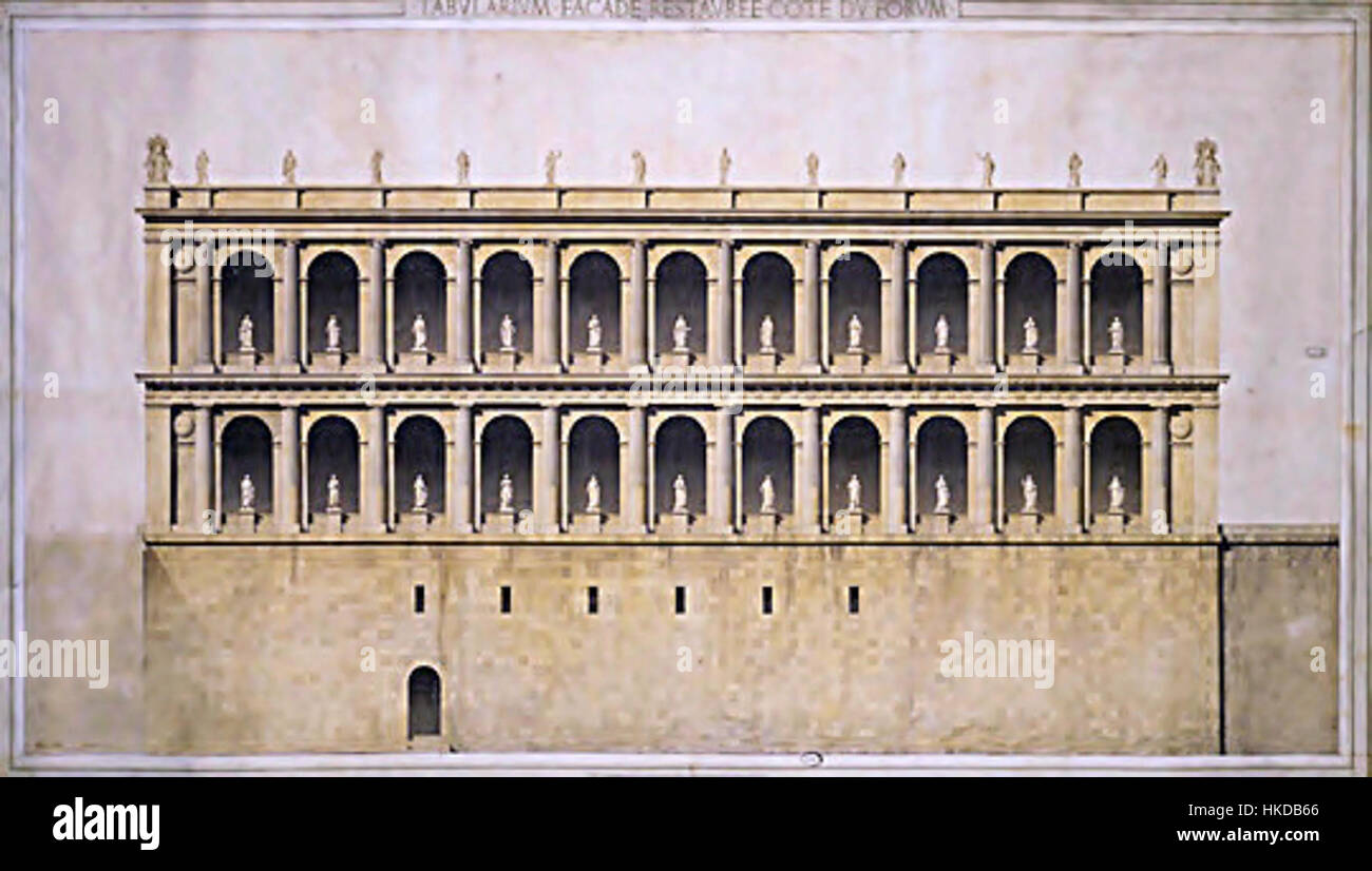 A depiction of the Tabularium, an ancient Roman government building ...