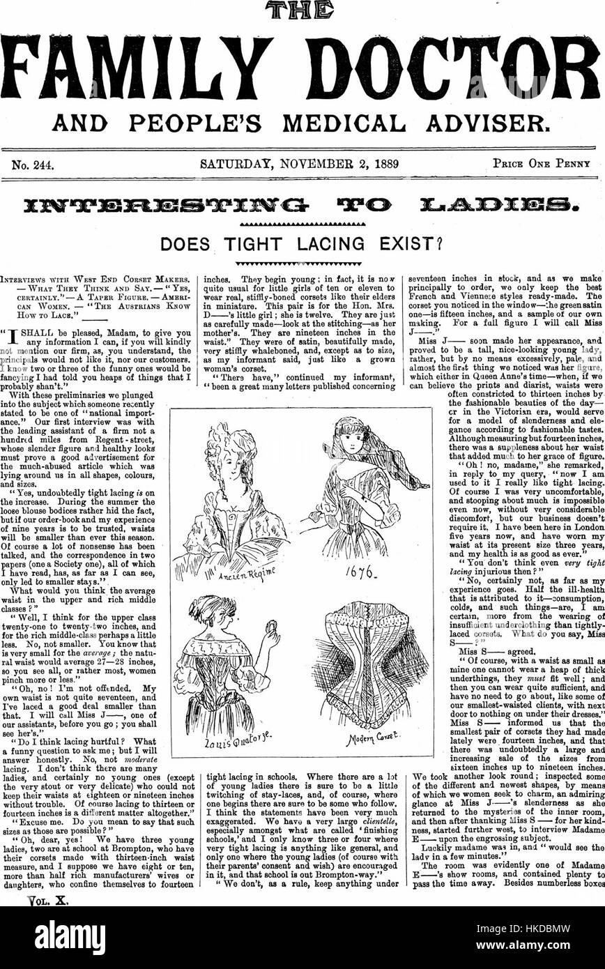 An excerpt from 'The Family Doctor' magazine, dated November 2, 1889 ...