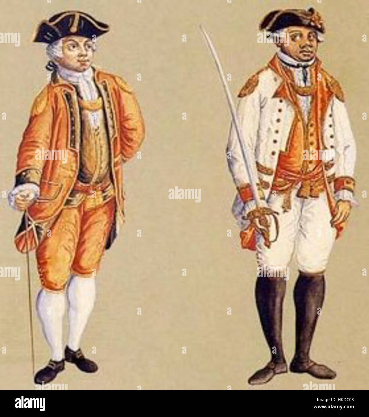 This artwork showcases various military uniforms from different ...