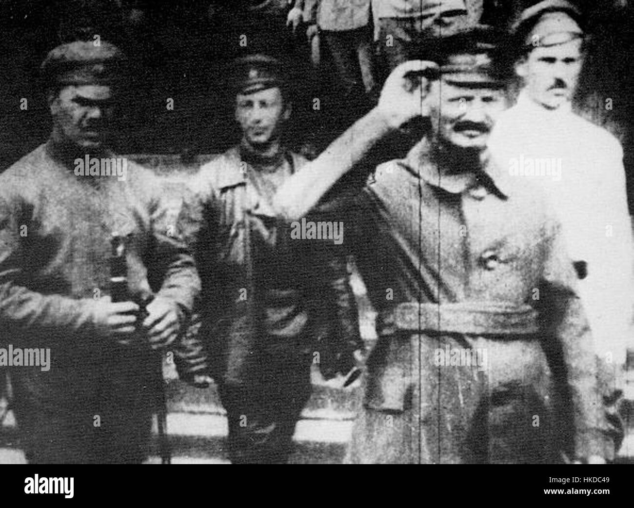 A 1919 painting of Leon Trotsky during his time at the Polish front ...