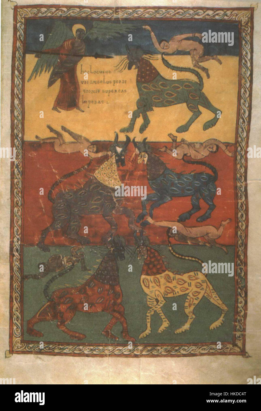 The Valladolid Beatus manuscript, Folio 120r, depicts an angel with ...