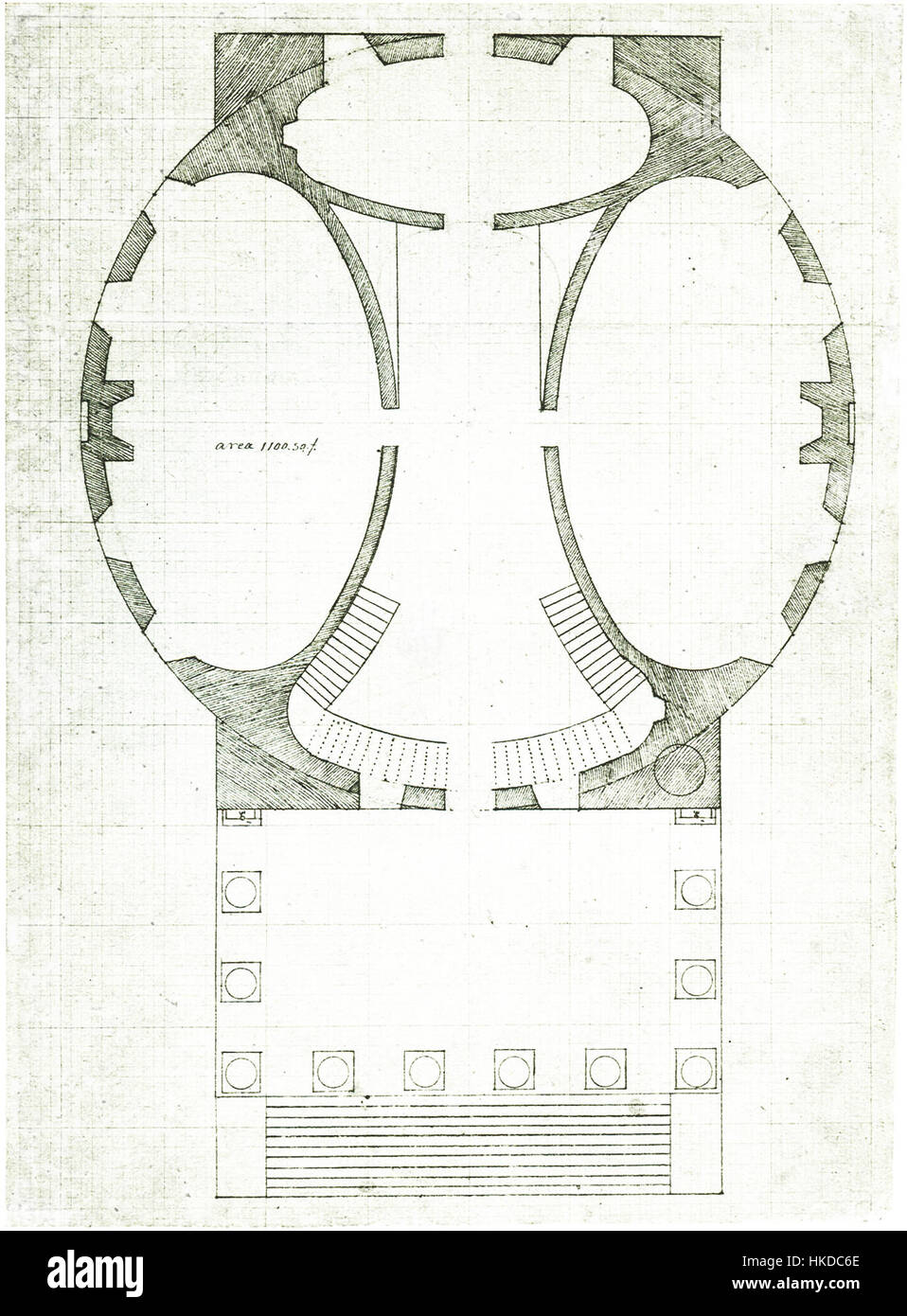 The retouched plan of the University of Virginia Rotunda's ground floor ...