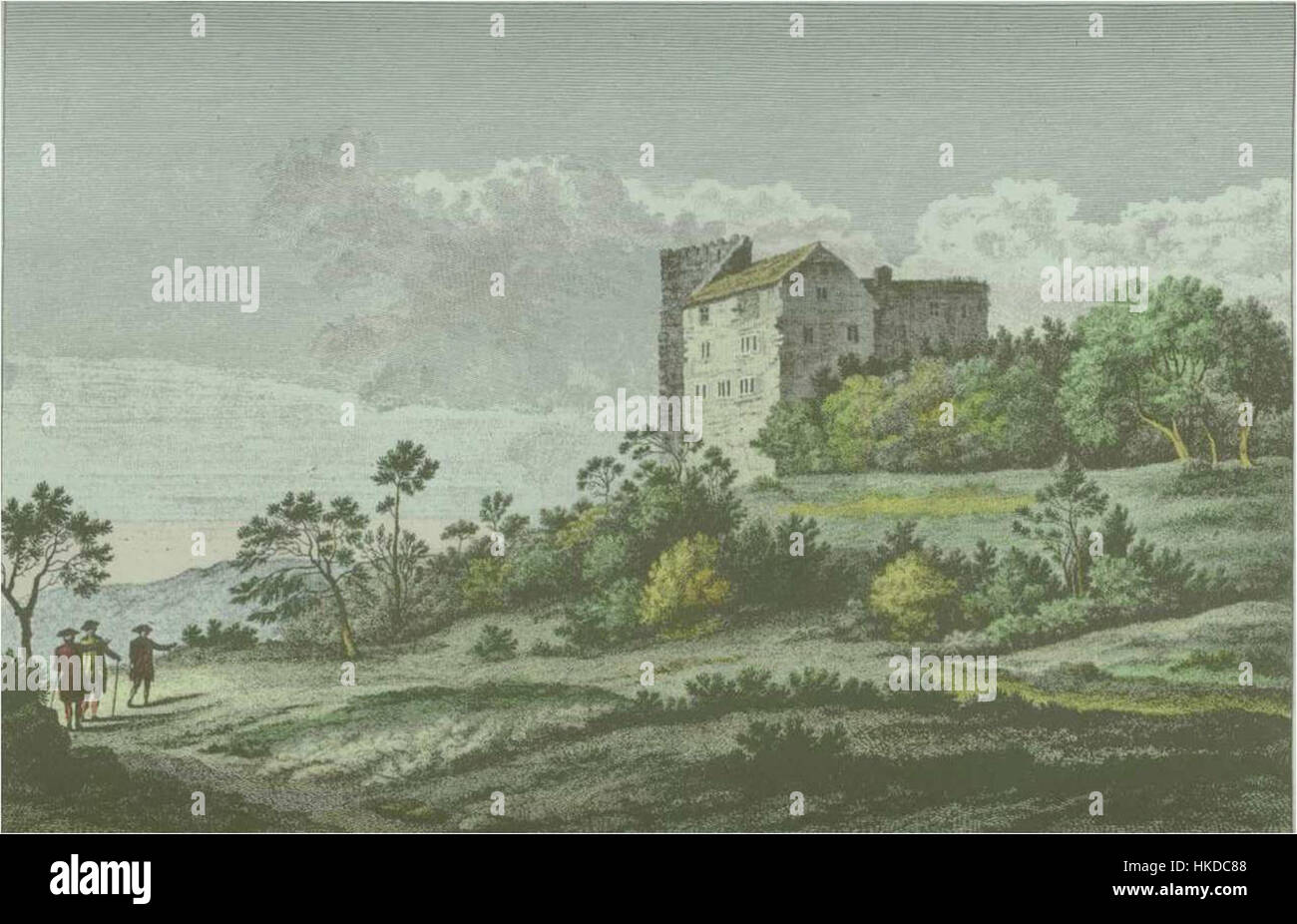 This historical painting shows a view of the Habsburg Castle, a symbol ...