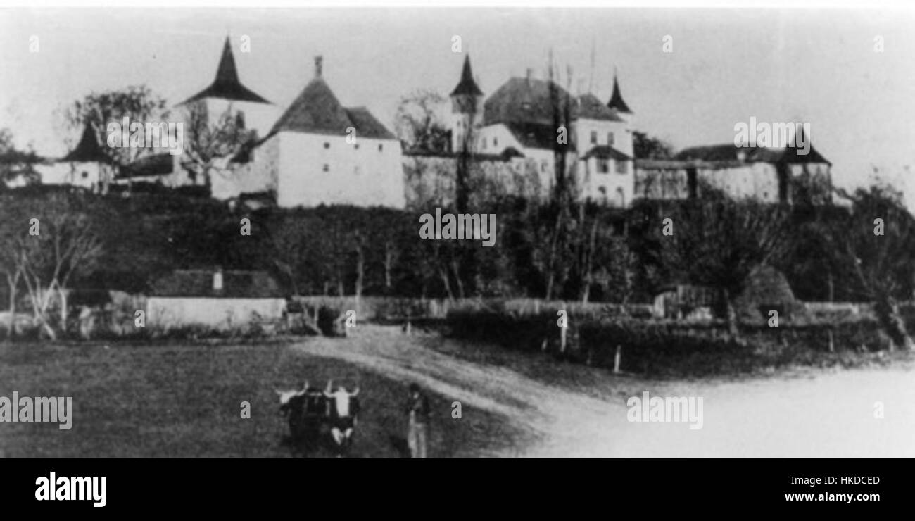 This historical photograph of Kornis Castle in Mănăstirea, Cluj County ...