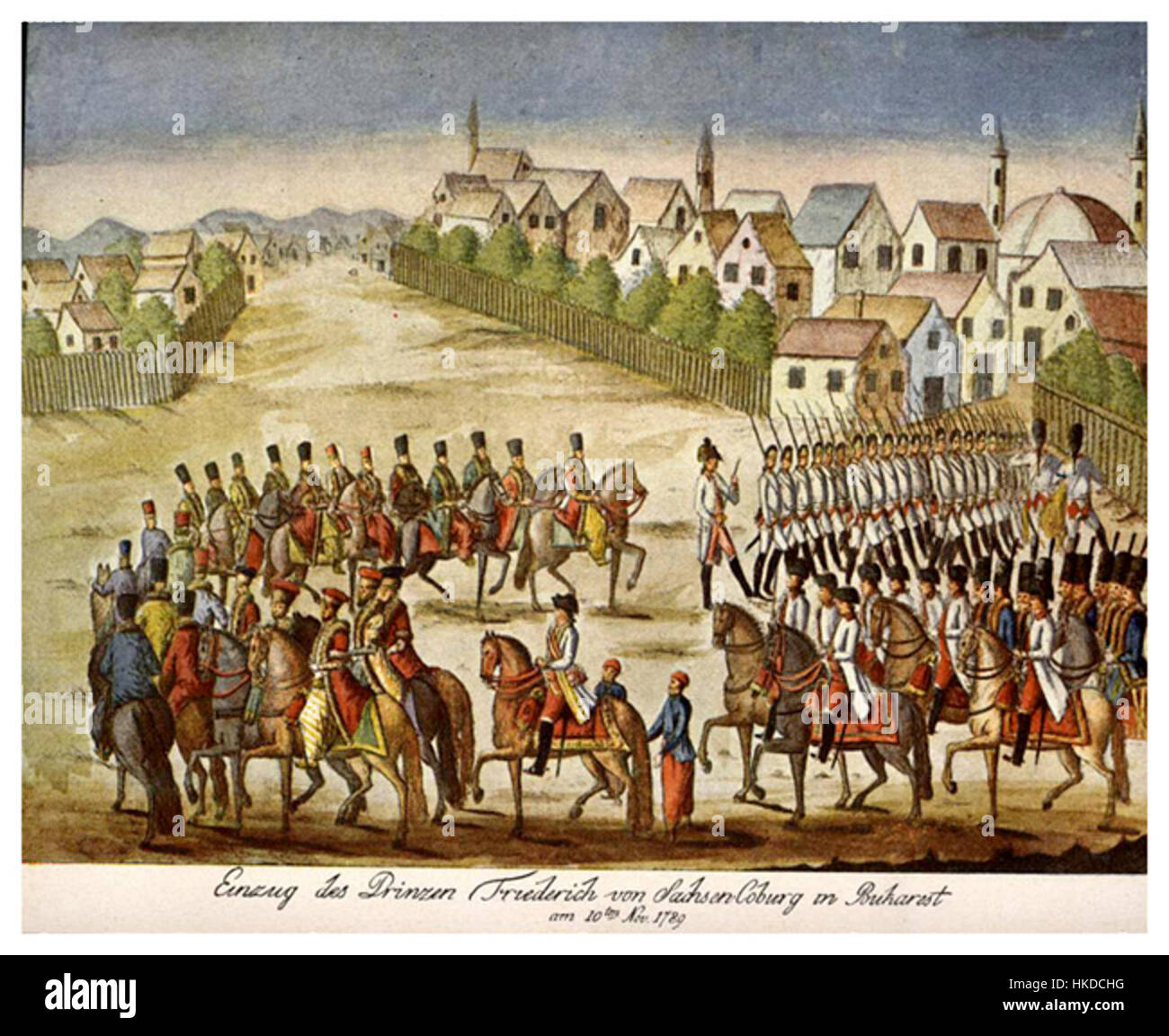 This 1789 painting depicts the grand reception of the Prince of Saxa ...