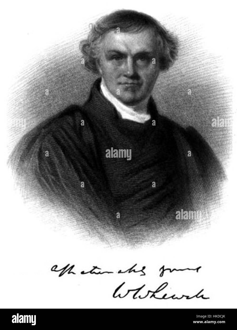 The signature of William Whewell, a prominent 19th-century philosopher and historian of science ...