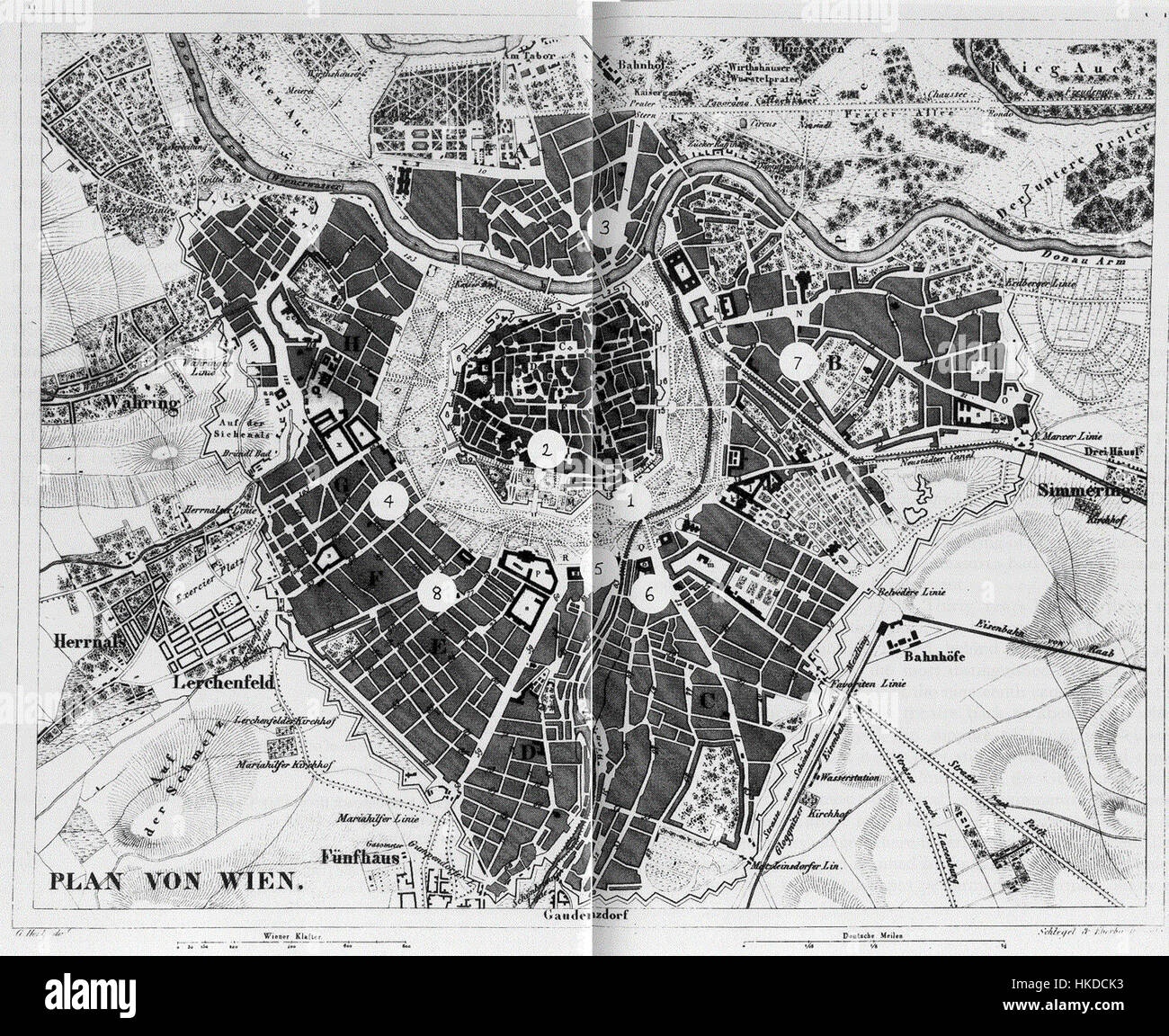 'Wien um 1850' (Vienna around 1850) depicts the city of Vienna in the ...