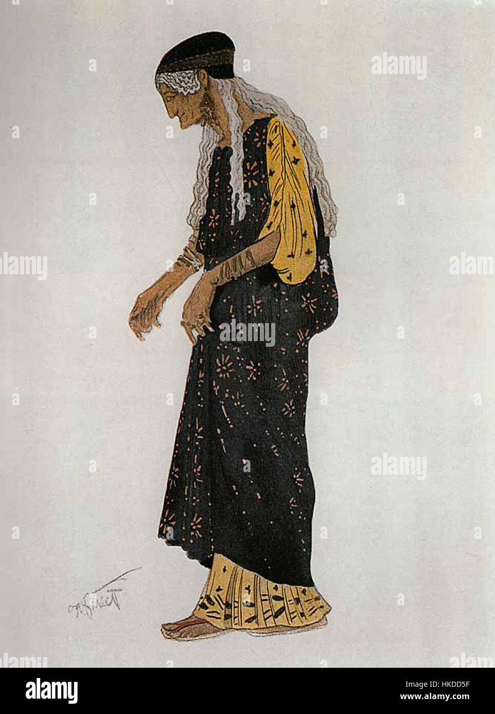 This watercolor by L. Bakst illustrates a scene from the play ...