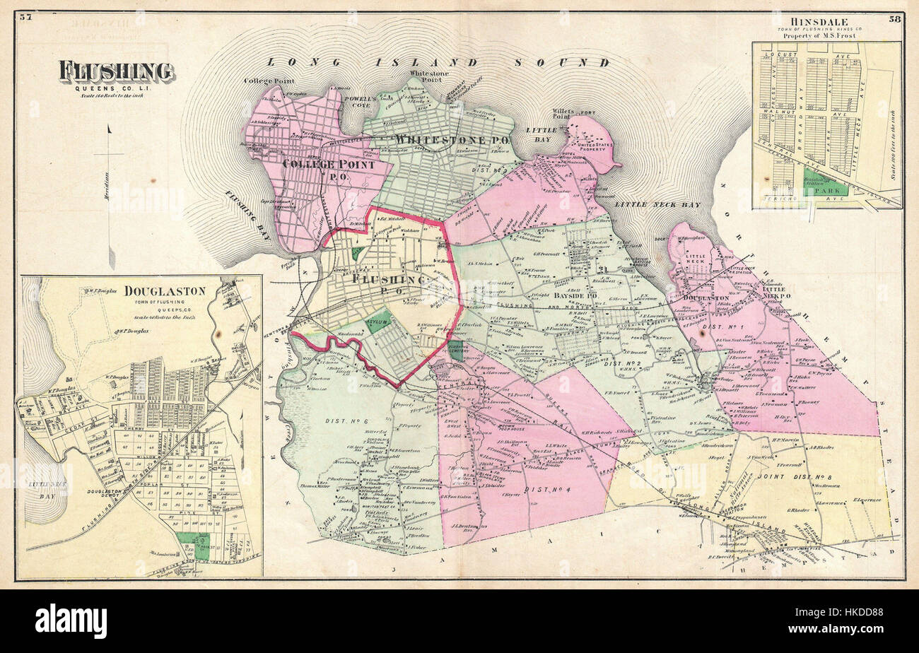 Old map of flushing hi-res stock photography and images - Alamy