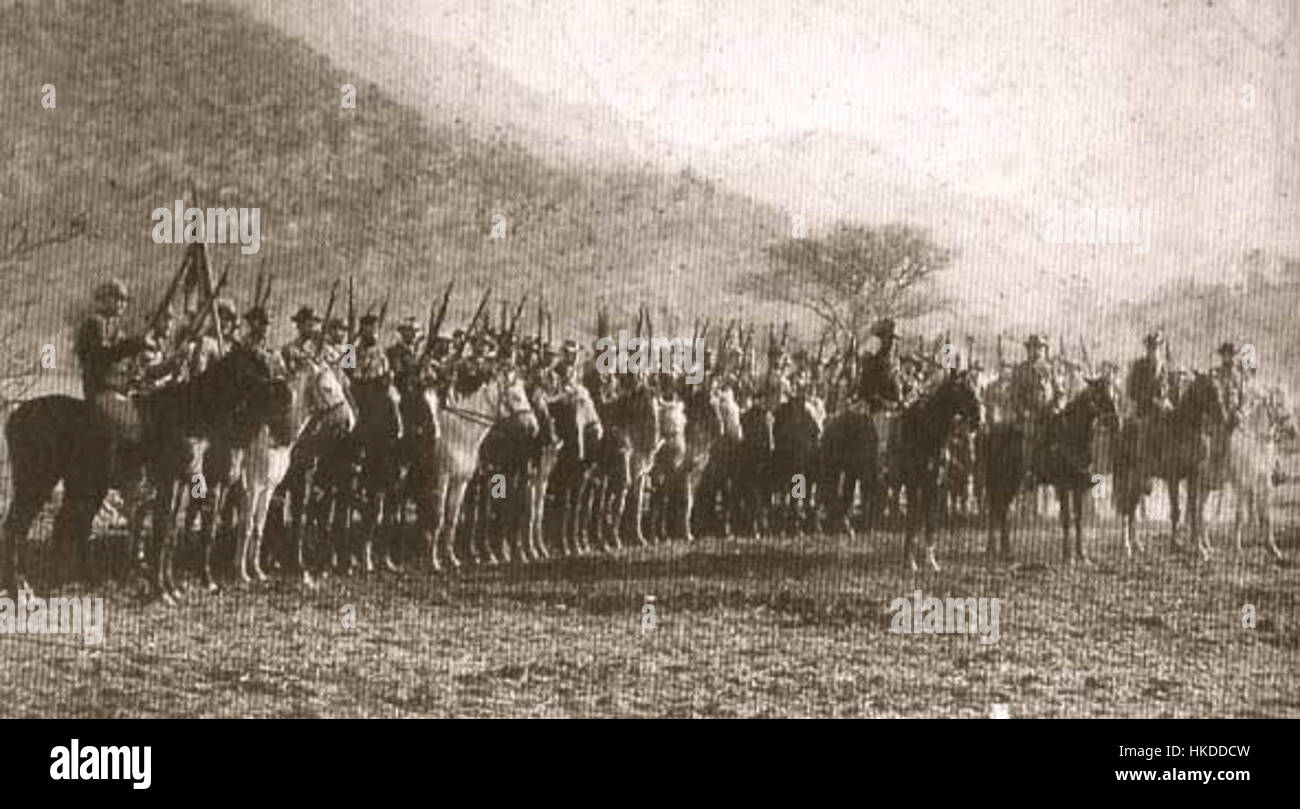 This painting depicts a Boer commando during the Second Boer War, set ...