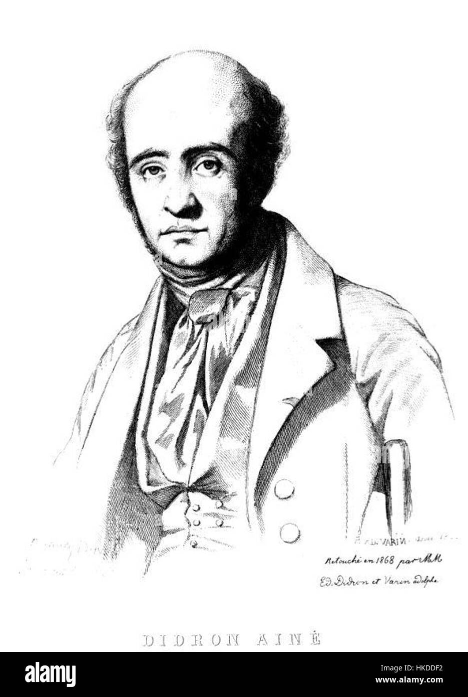 A portrait by Adolphe Napoleon Didron, known for his work in French ...