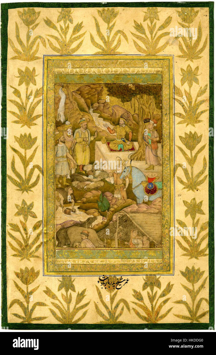 This artwork depicts a prince dispensing justice in a rural setting ...