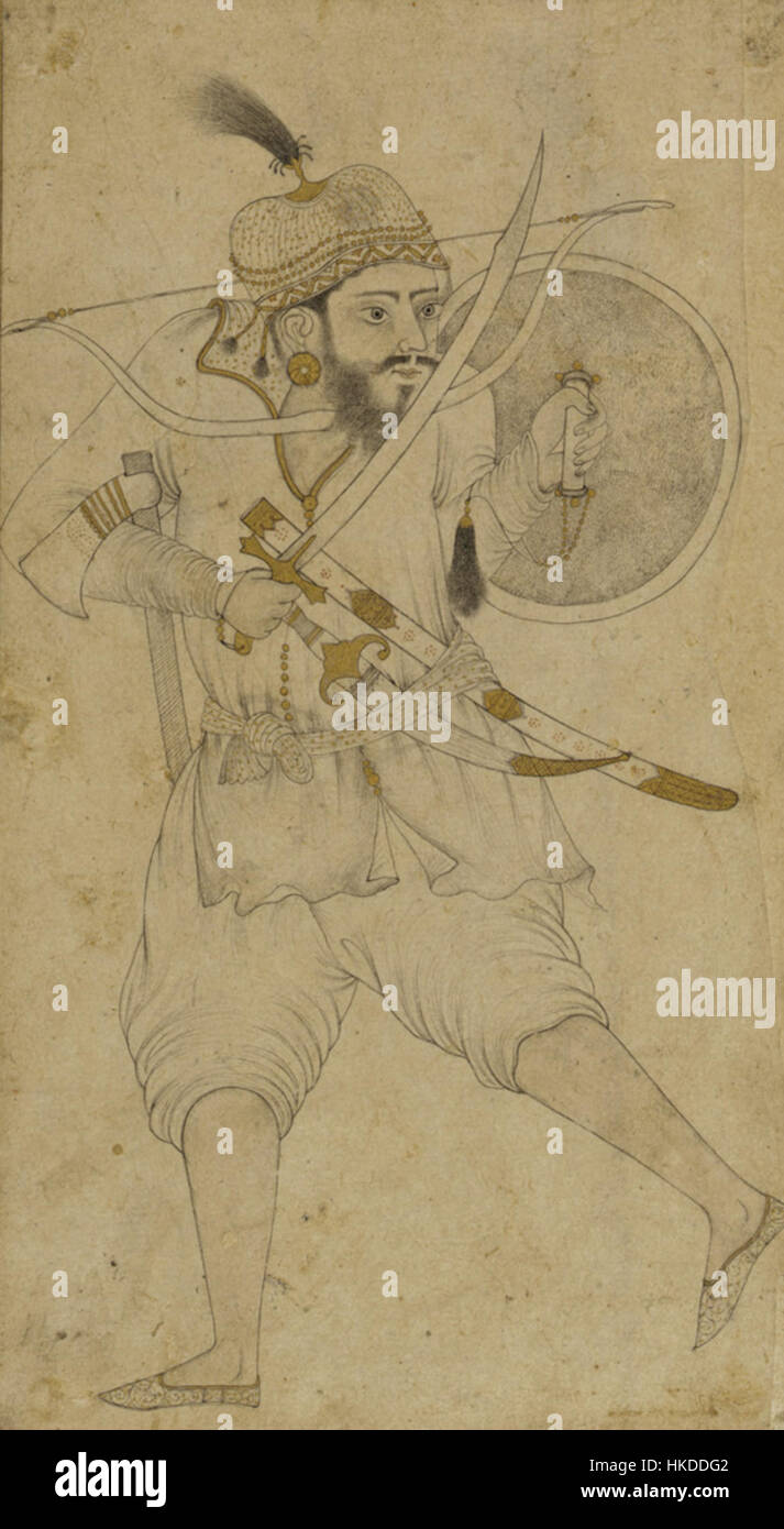 A historical oil painting representing a Tatar soldier, highlighting ...