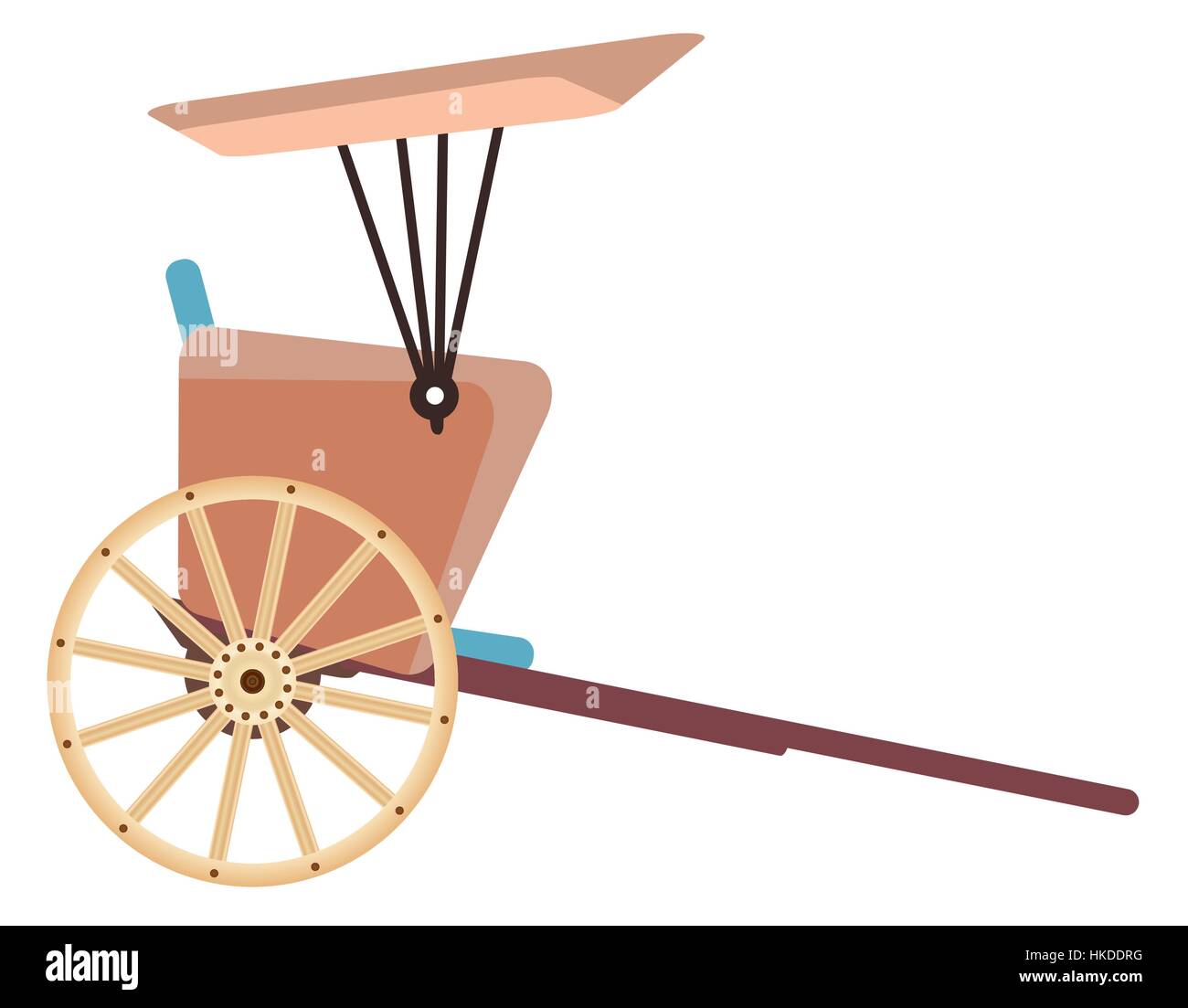 Hand pulled rickshaw isolated on white background Stock Vector Image ...
