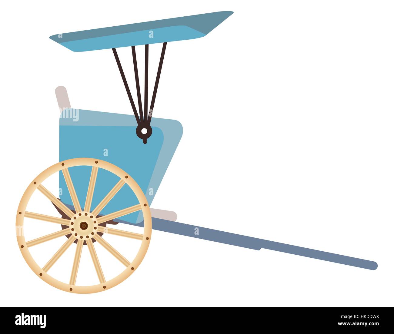 Hand pulled rickshaw isolated on white background Stock Vector Image ...