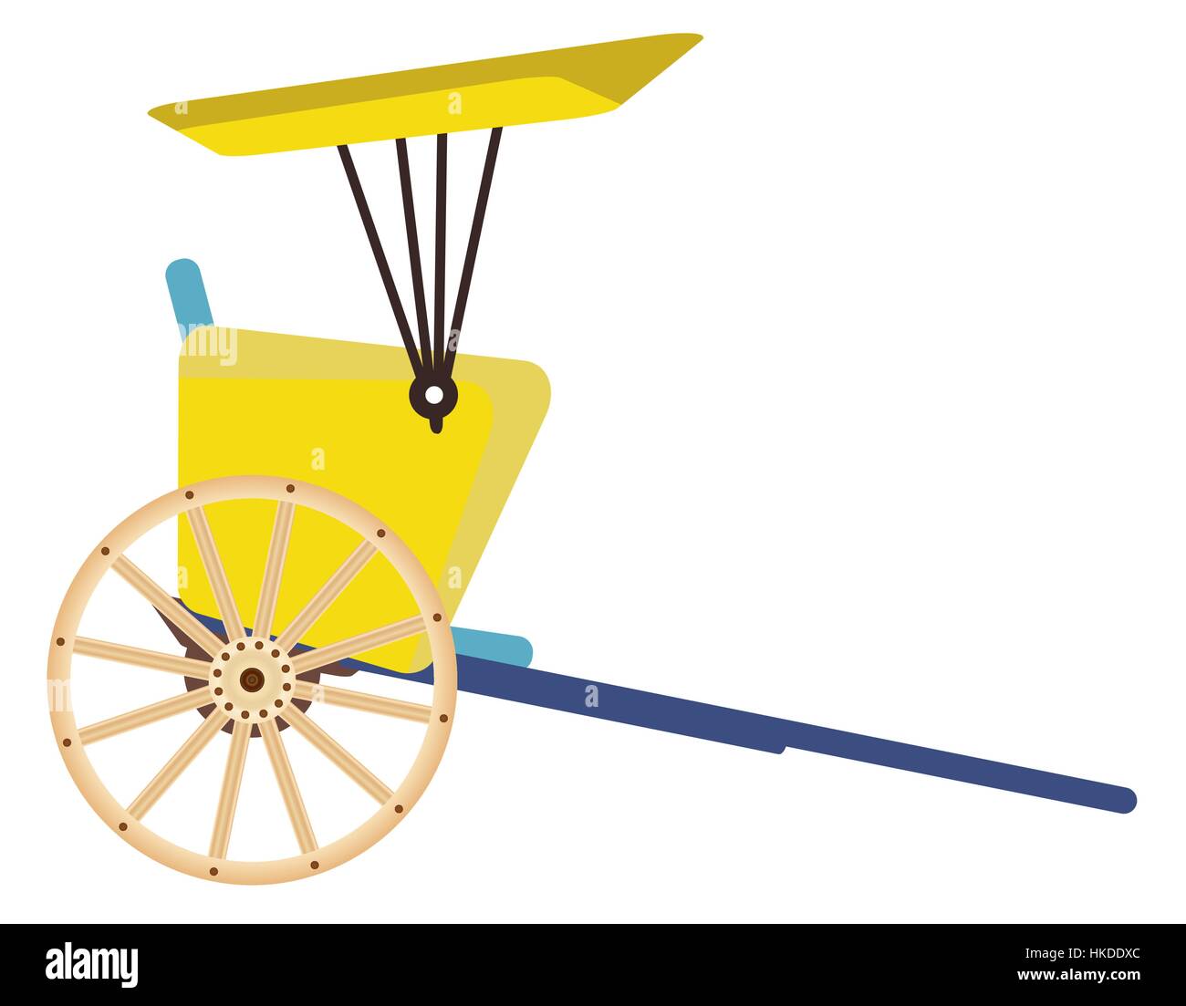 Hand pulled rickshaw isolated on white background Stock Vector Image ...