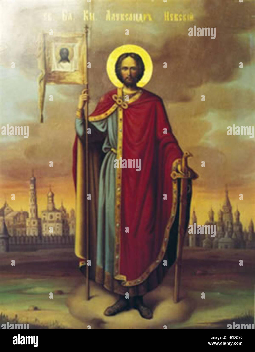 This painting by an unknown artist depicts Alexander Nevsky, a ...