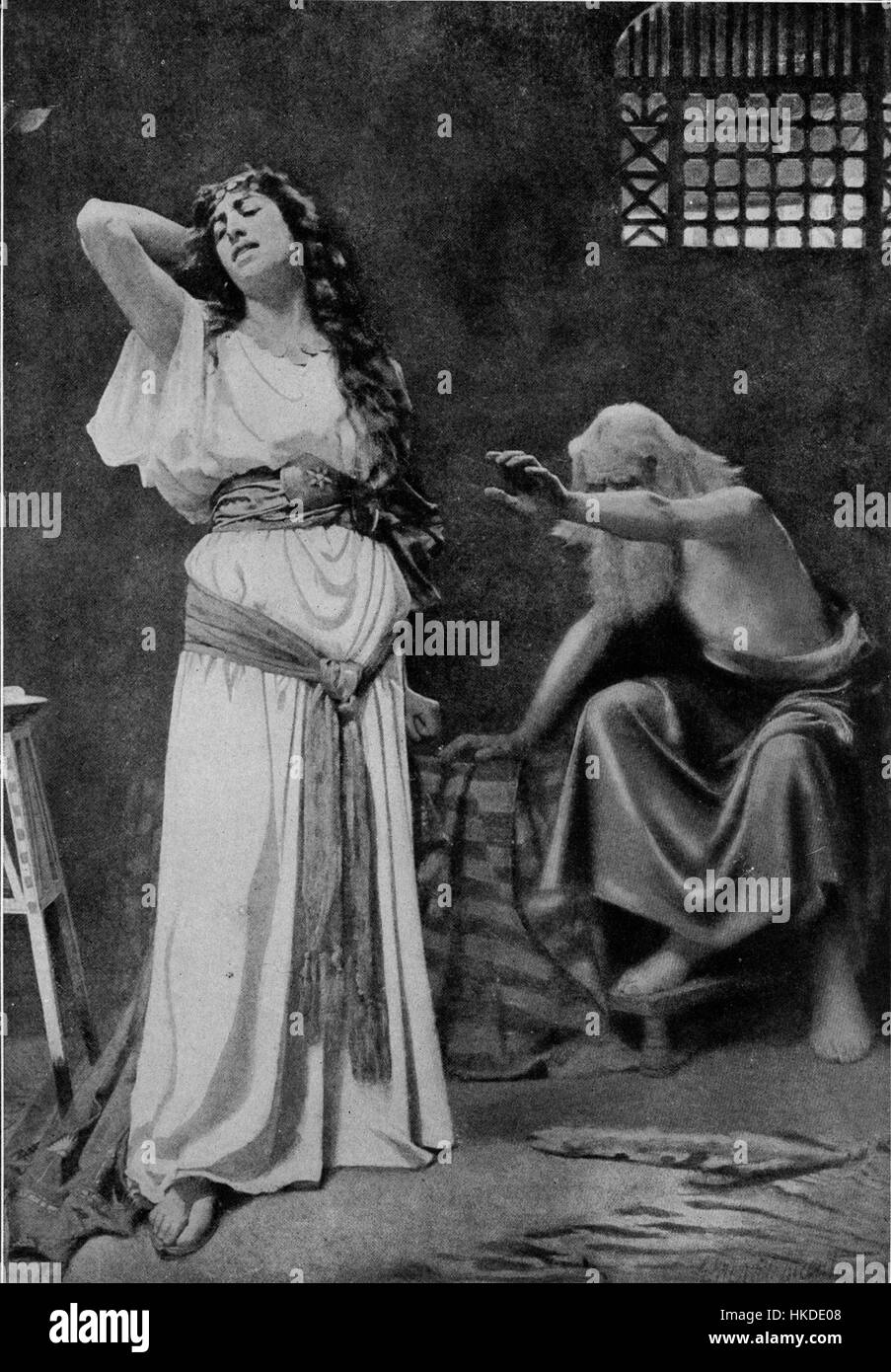 This painting depicts the biblical story of Ahijah and Jeroboam’s wife ...
