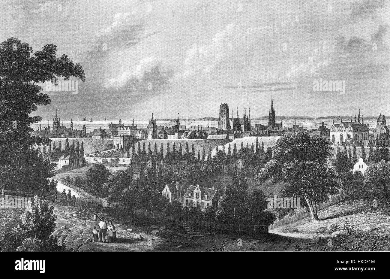 This lithograph of Danzig (modern-day Gdańsk, Poland) from around 1850 ...