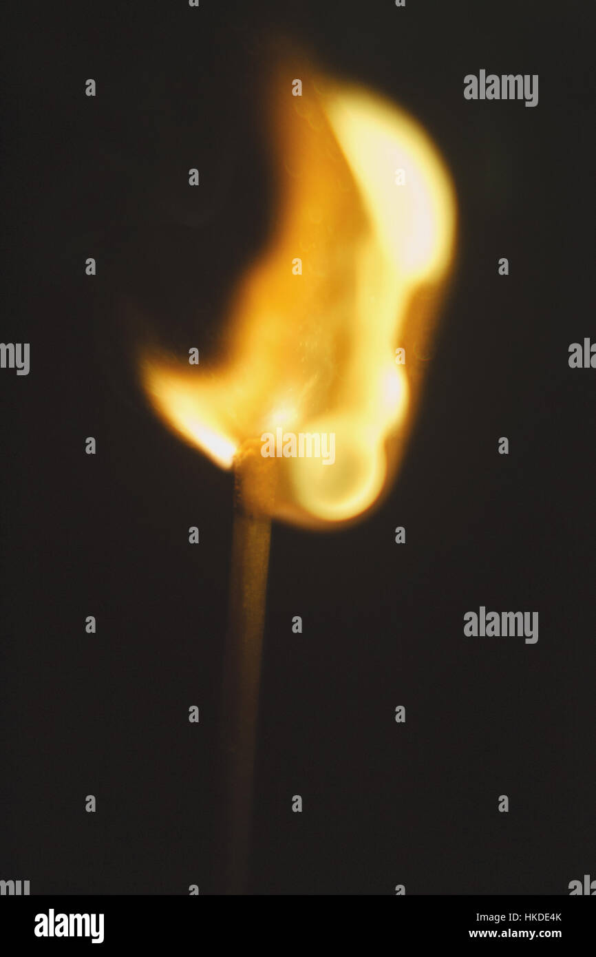 one match fire on black background Stock Photo - Alamy