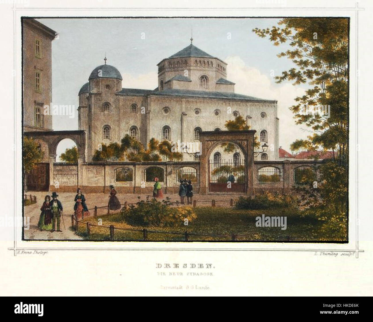 'Alte Synagoge Dresden 1860 2' is a depiction of the Old Synagogue in ...
