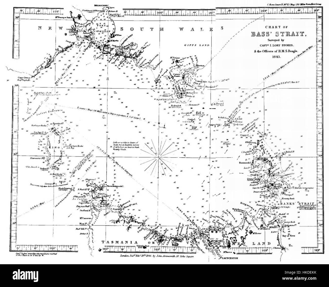 This artwork of Bass Strait showcases the historical maritime ...