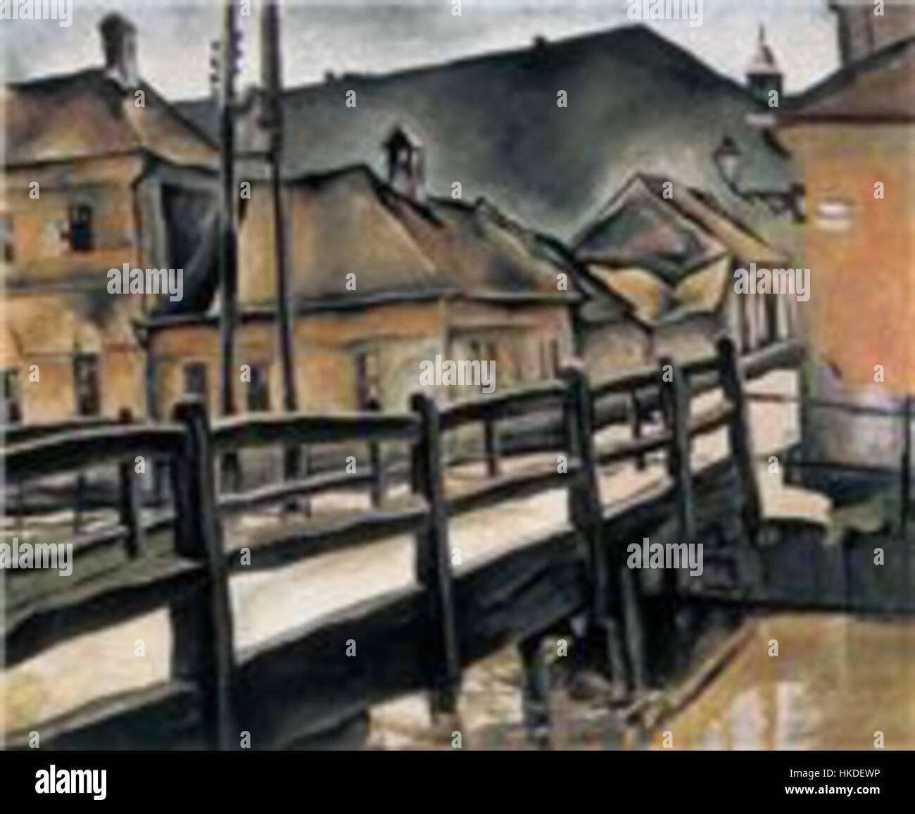 This artwork by Konstantin Bauer depicts a scene from Garbiarska Ulica ...