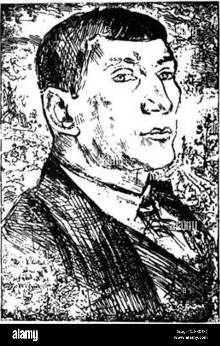 This engraving by David Burlyuk from 1911 depicts Benedict Livshits ...