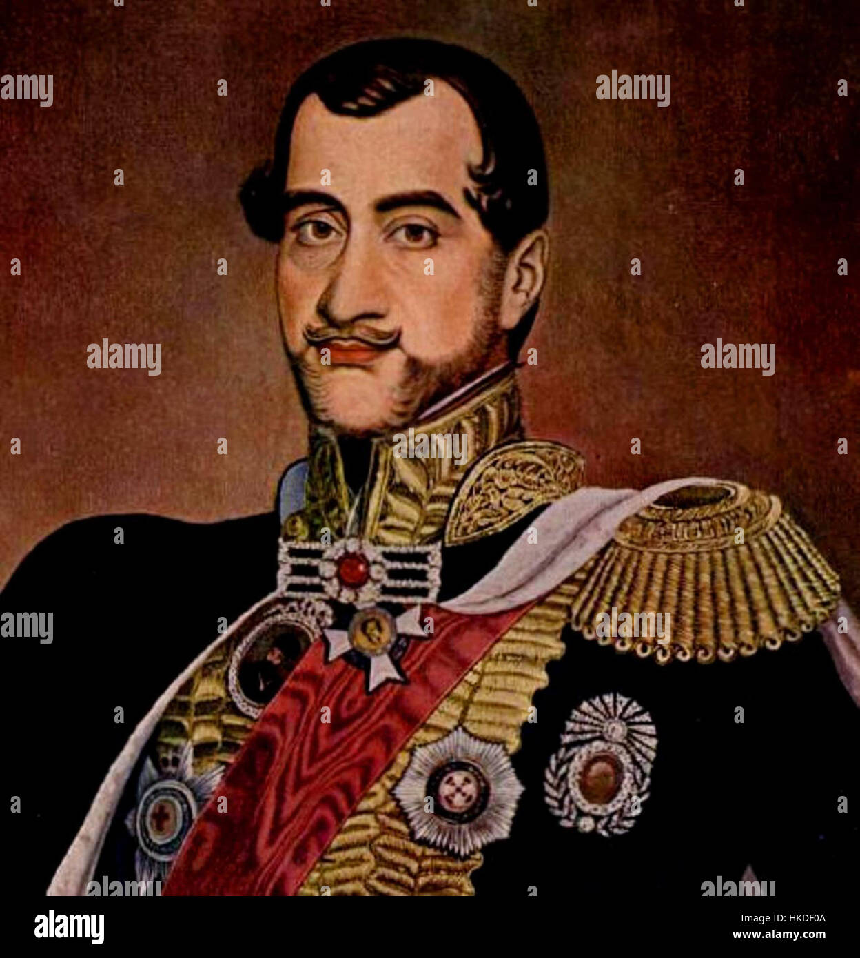 This painting depicts A. D. Ghica in full regalia, showcasing his ...